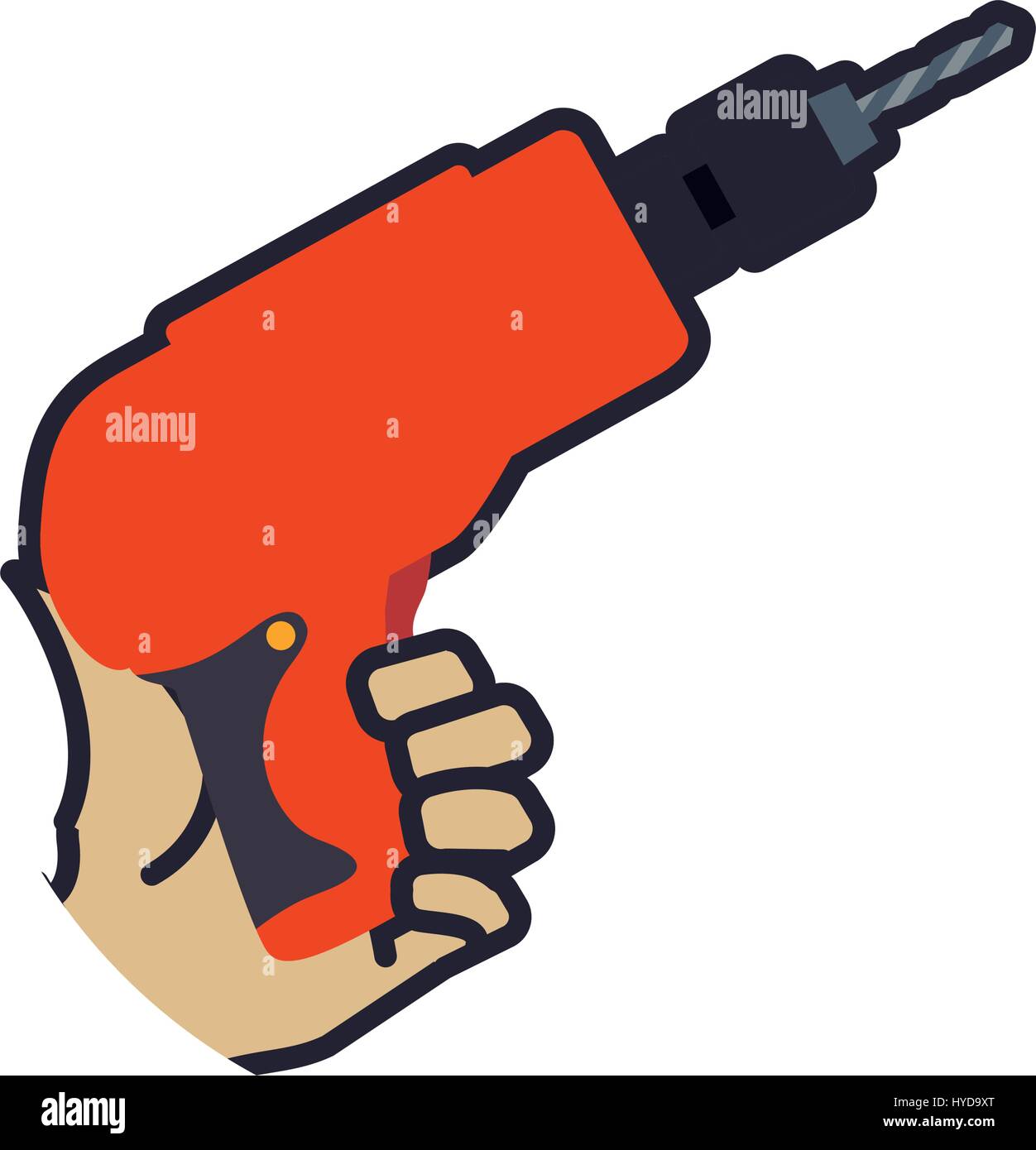 Electric drill tool vector illustration graphic design Stock Vector ...