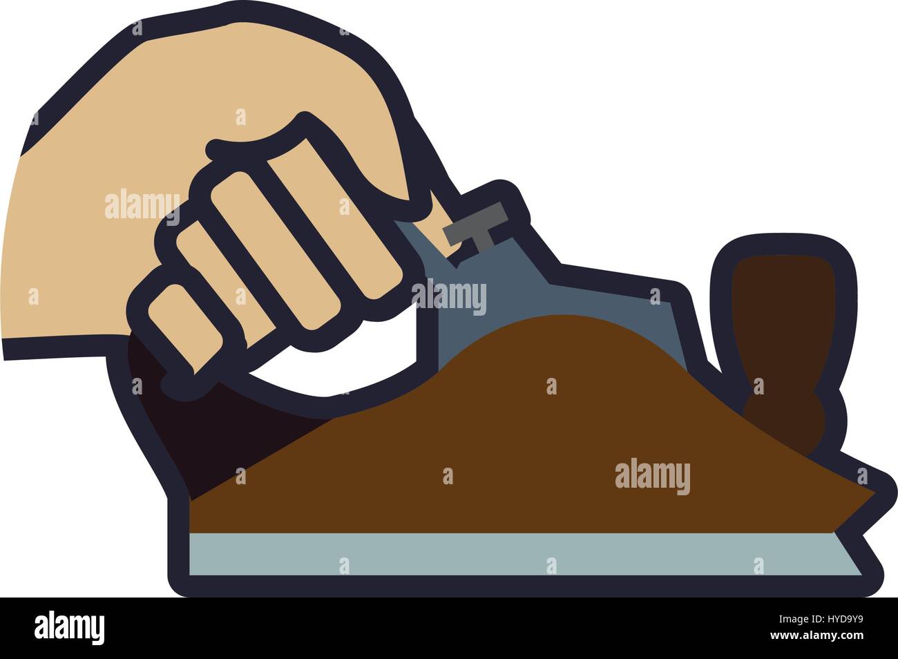 hand metal smoothing plane carpentry tool vector icon illustration ...