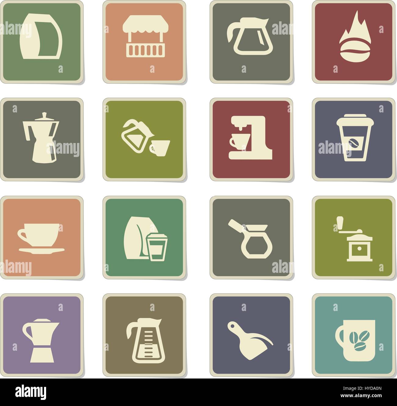 coffee vector icons for user interface design Stock Vector Image & Art ...