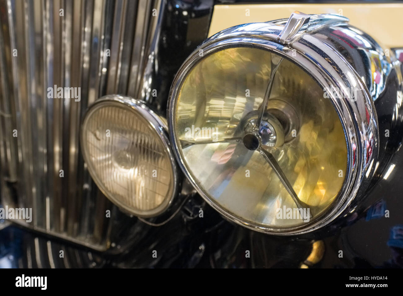 Riley Adelphi 1938 Headlamps in the Motor Museum at Bourton-on-the ...
