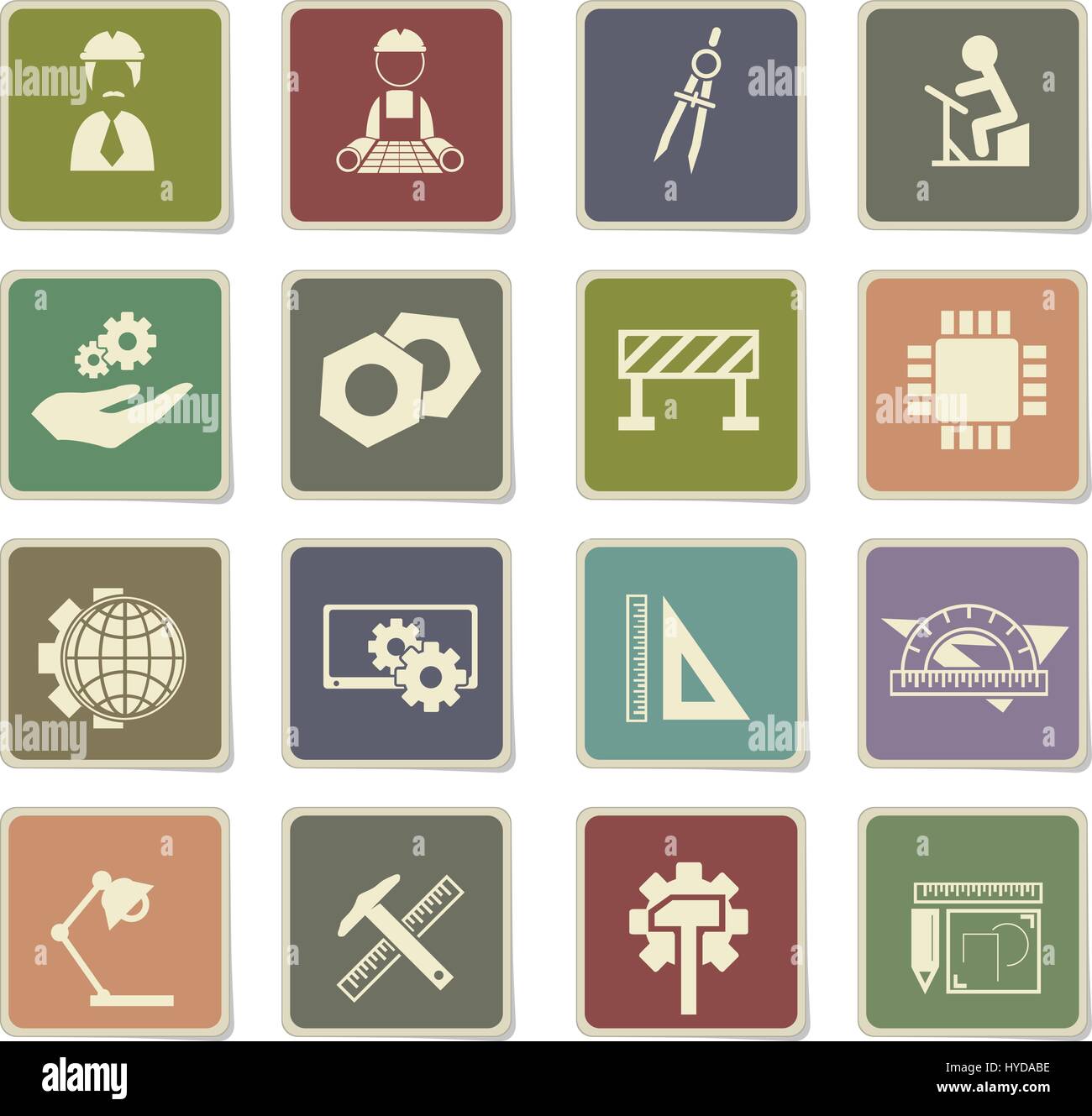 engineering vector icons for user interface design Stock Vector Image ...