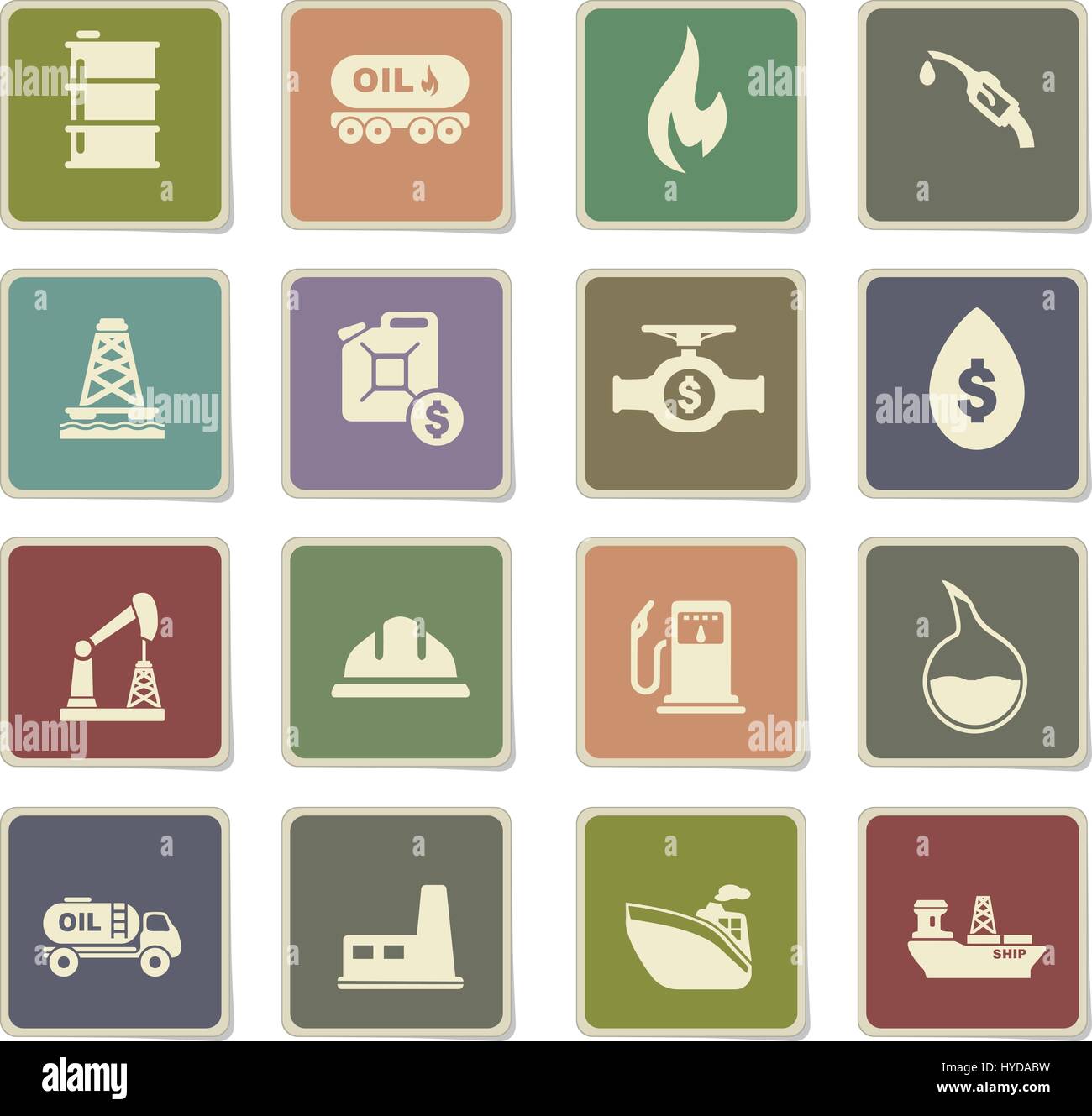 extraction of oil vector icons for user interface design Stock Vector ...