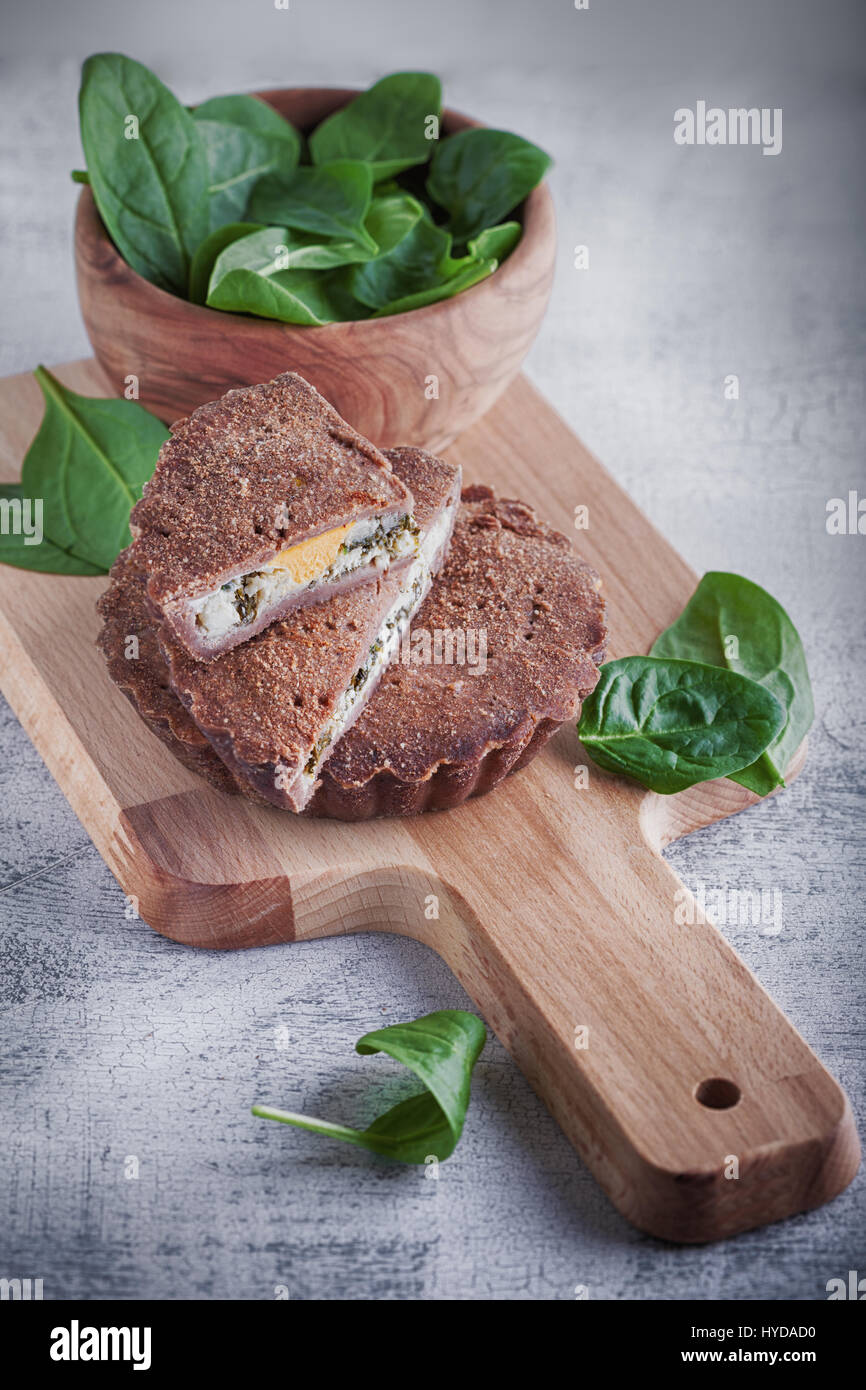 Mini Spinach Pie Stock Photo - Alamy