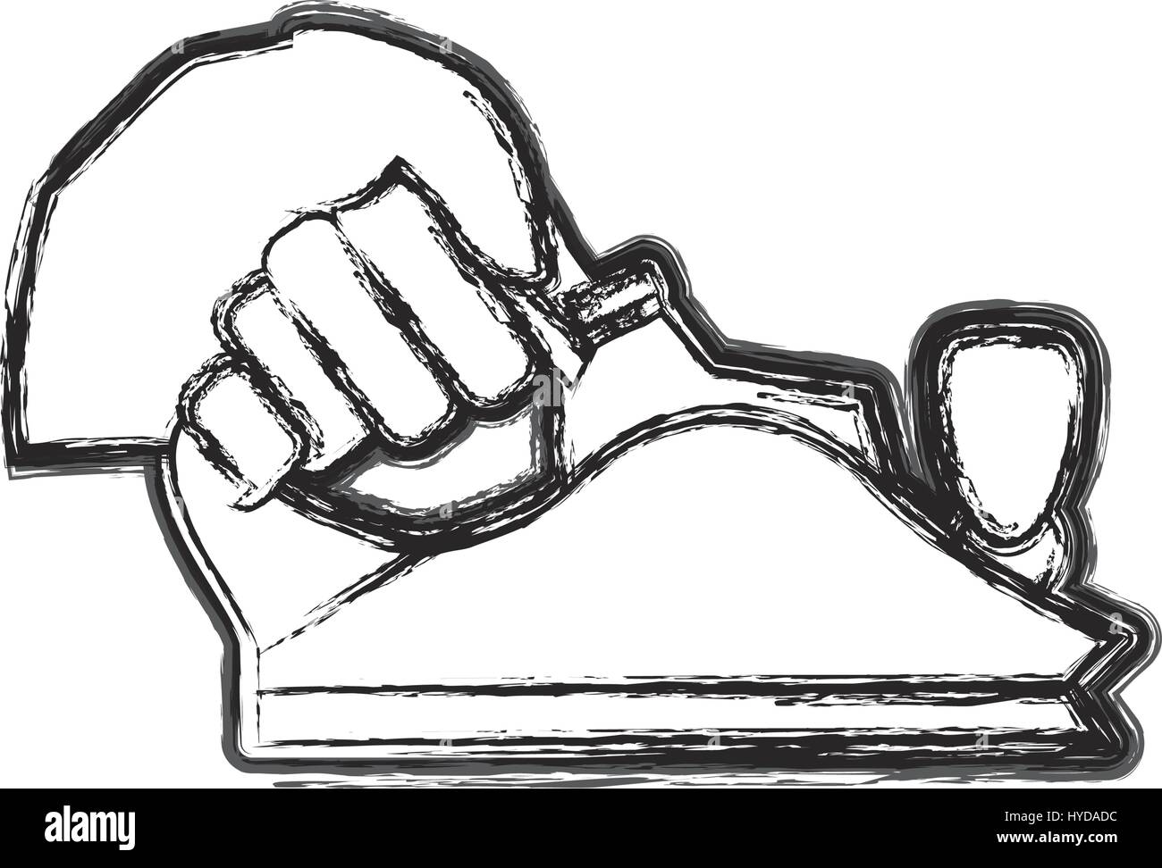 hand metal smoothing plane carpentry tool vector icon illustration ...