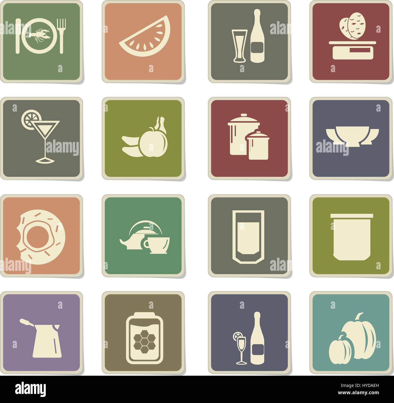 food and kitchen vector icons for user interface design Stock Vector ...