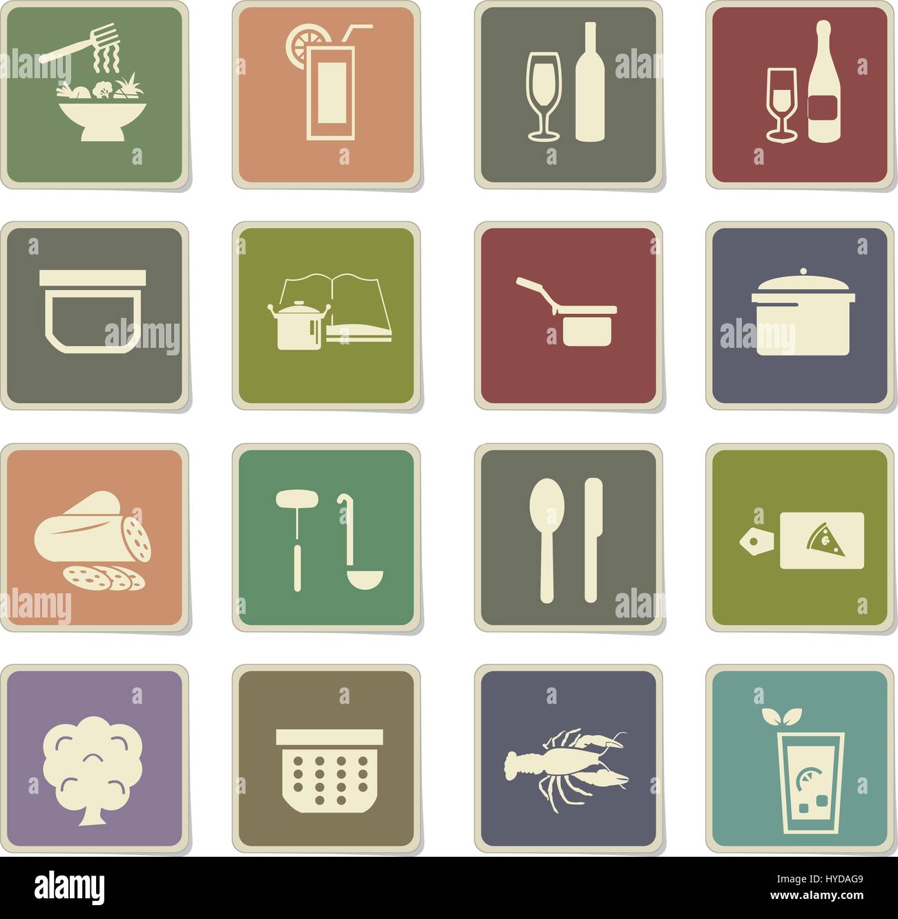 food and kitchen vector icons for user interface design Stock Vector ...