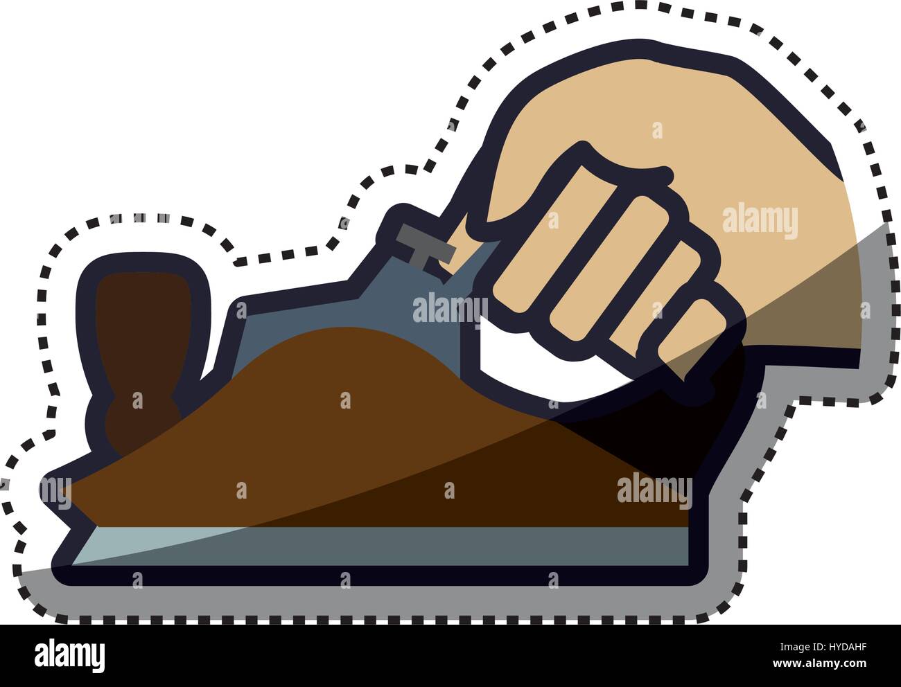 hand metal smoothing plane carpentry tool vector icon illustration ...