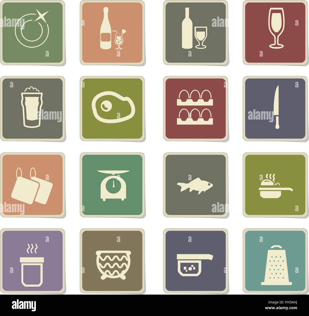 food and kitchen vector icons for user interface design Stock Vector ...