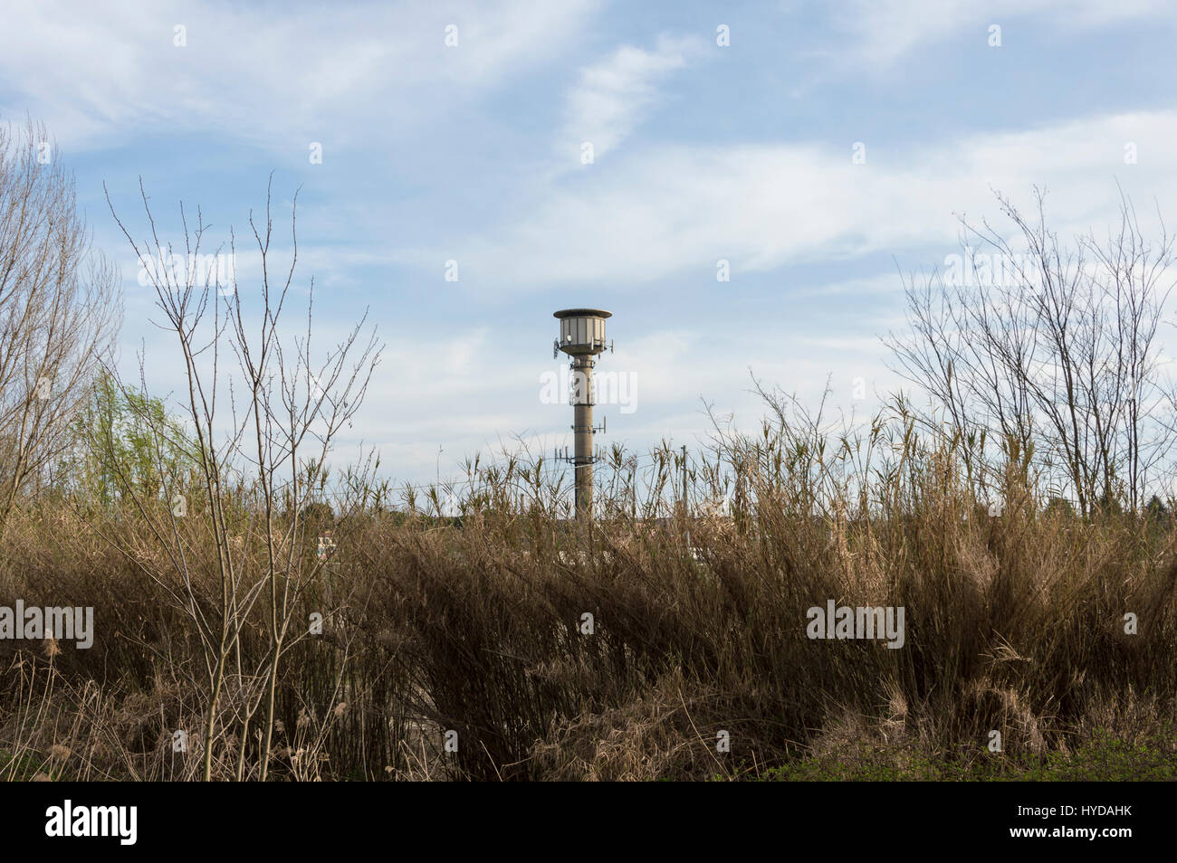 Communication Radio antenna installed in a rural landscape Stock Photo ...