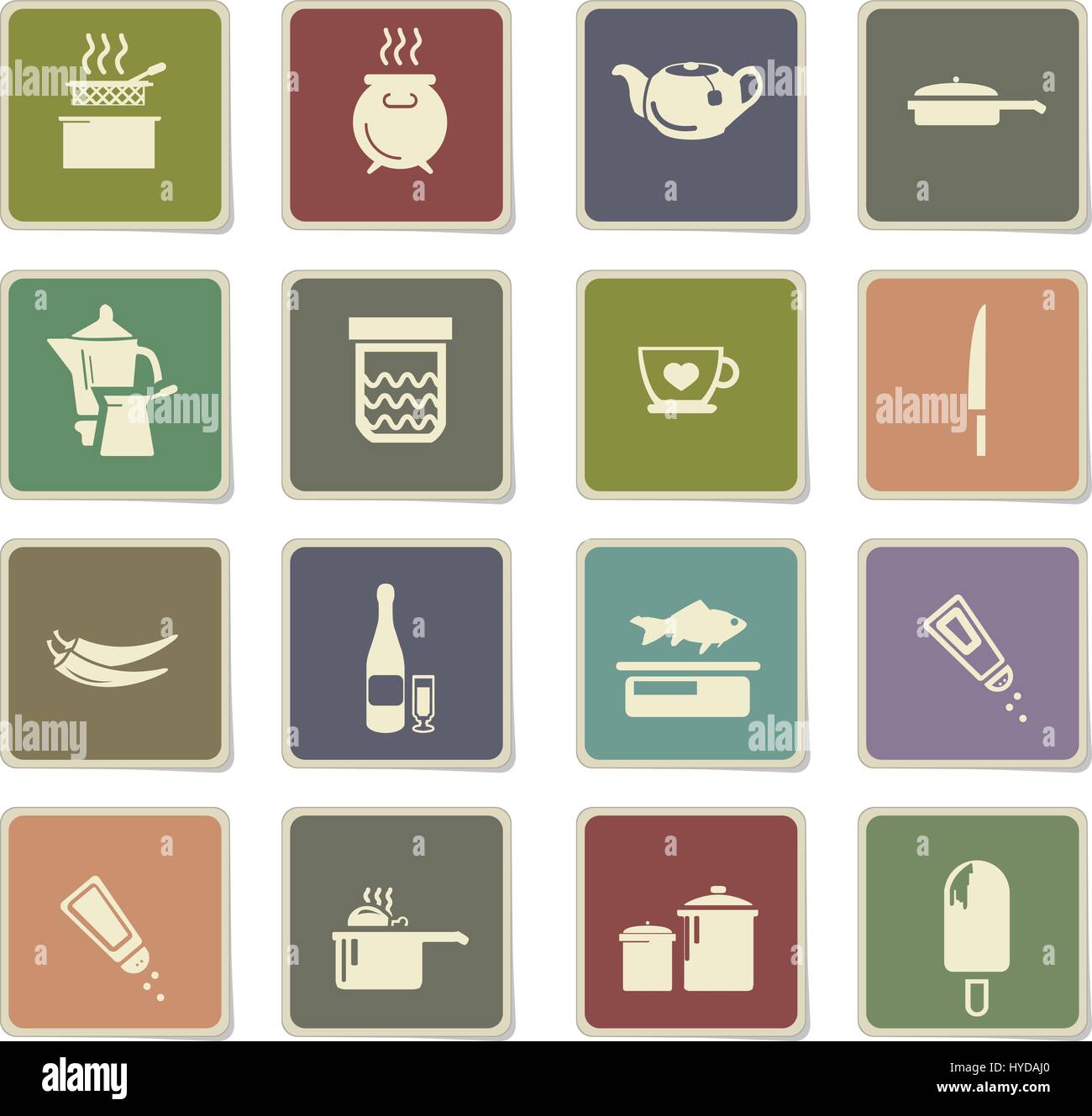 food and kitchen vector icons for user interface design Stock Vector ...