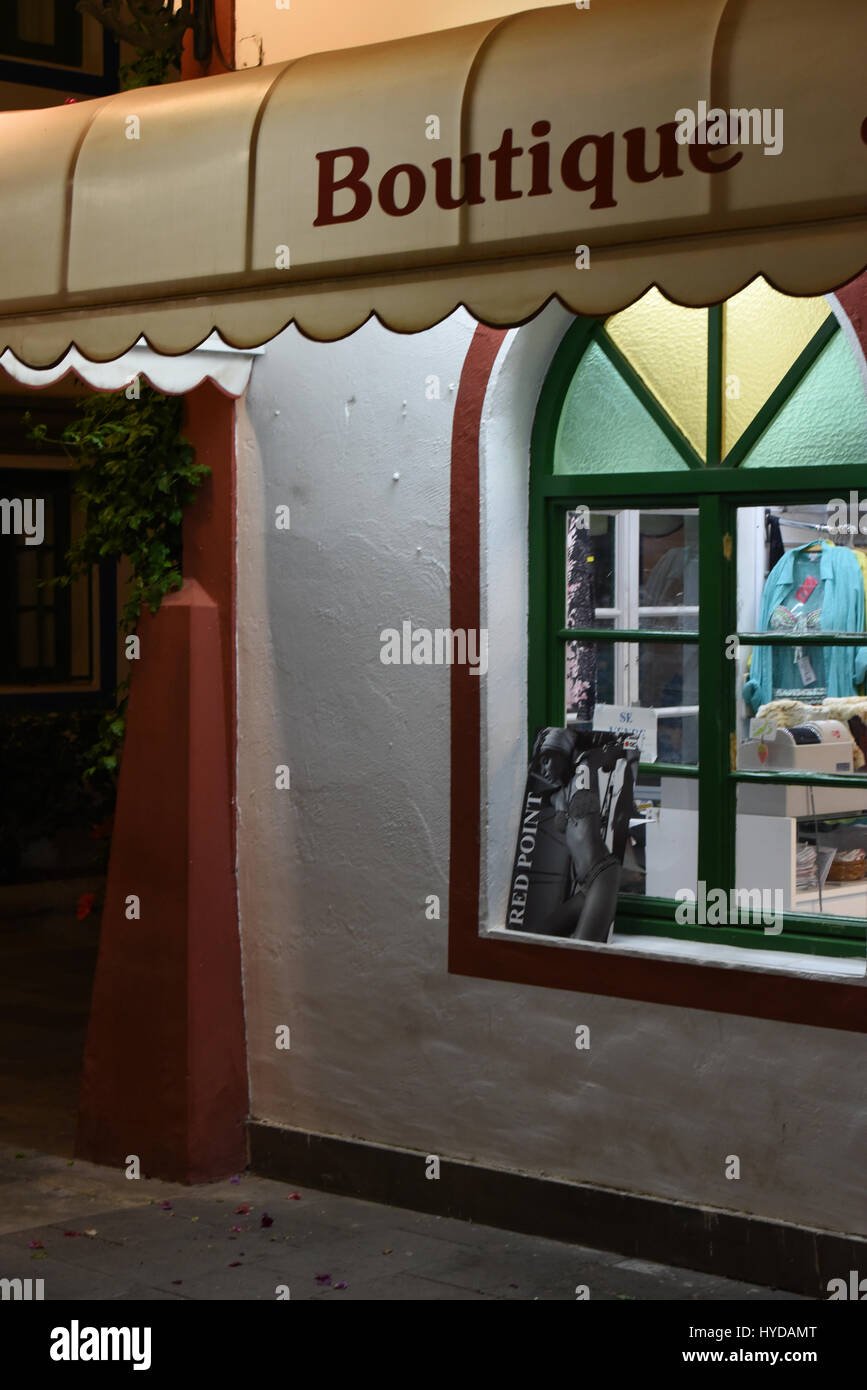 Boutique text decoration on a small shop Stock Photo - Alamy