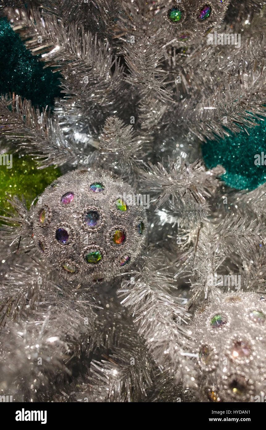 Detail of Christmas tree with decorations Stock Photo - Alamy