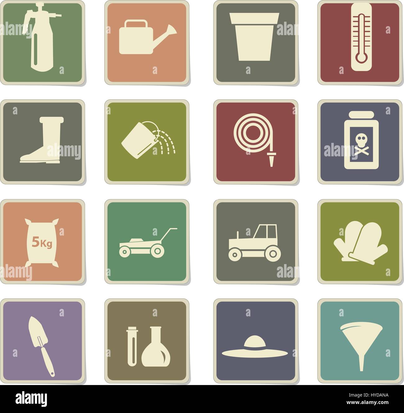 garden tools vector icons for user interface design Stock Vector Image ...