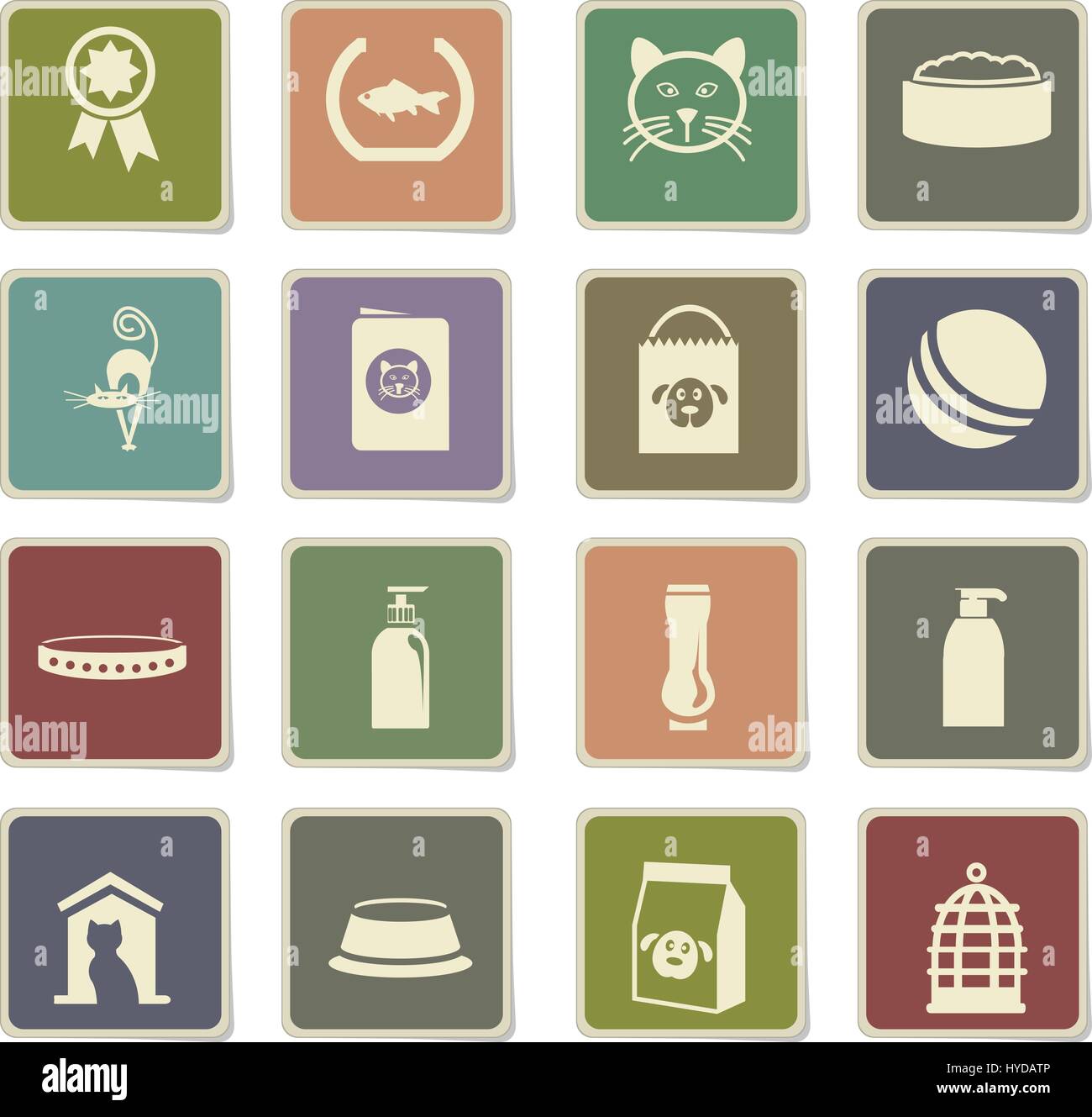 goods for pets vector icons for user interface design Stock Vector ...