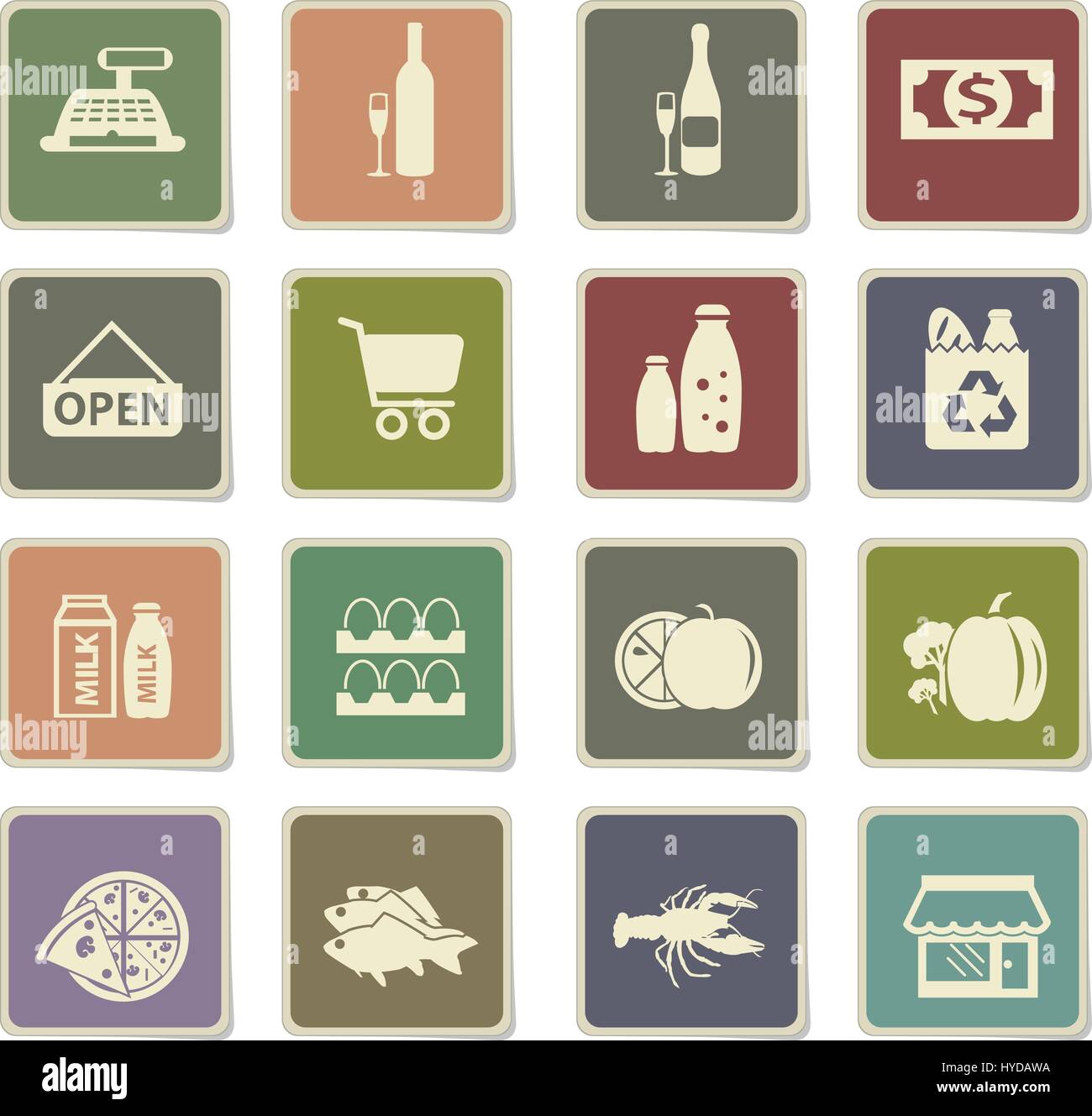 grocery store vector icons for user interface design Stock Vector Image ...