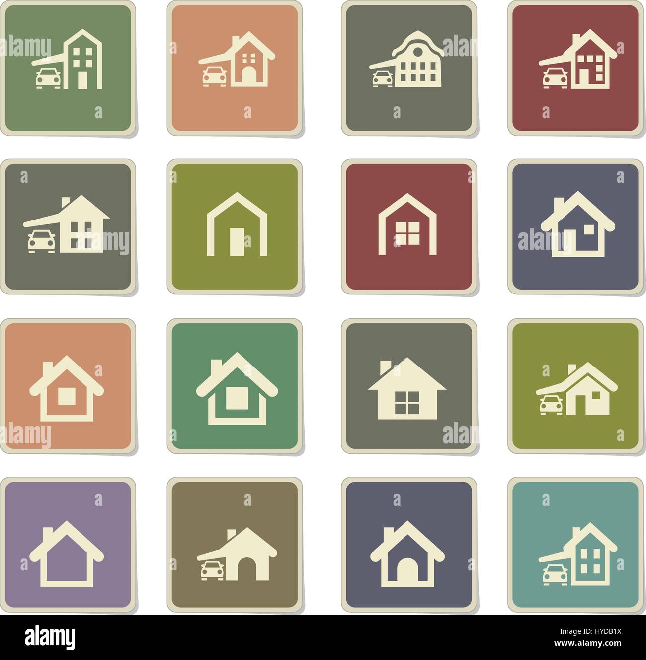 house type vector icons for user interface design Stock Vector Image ...
