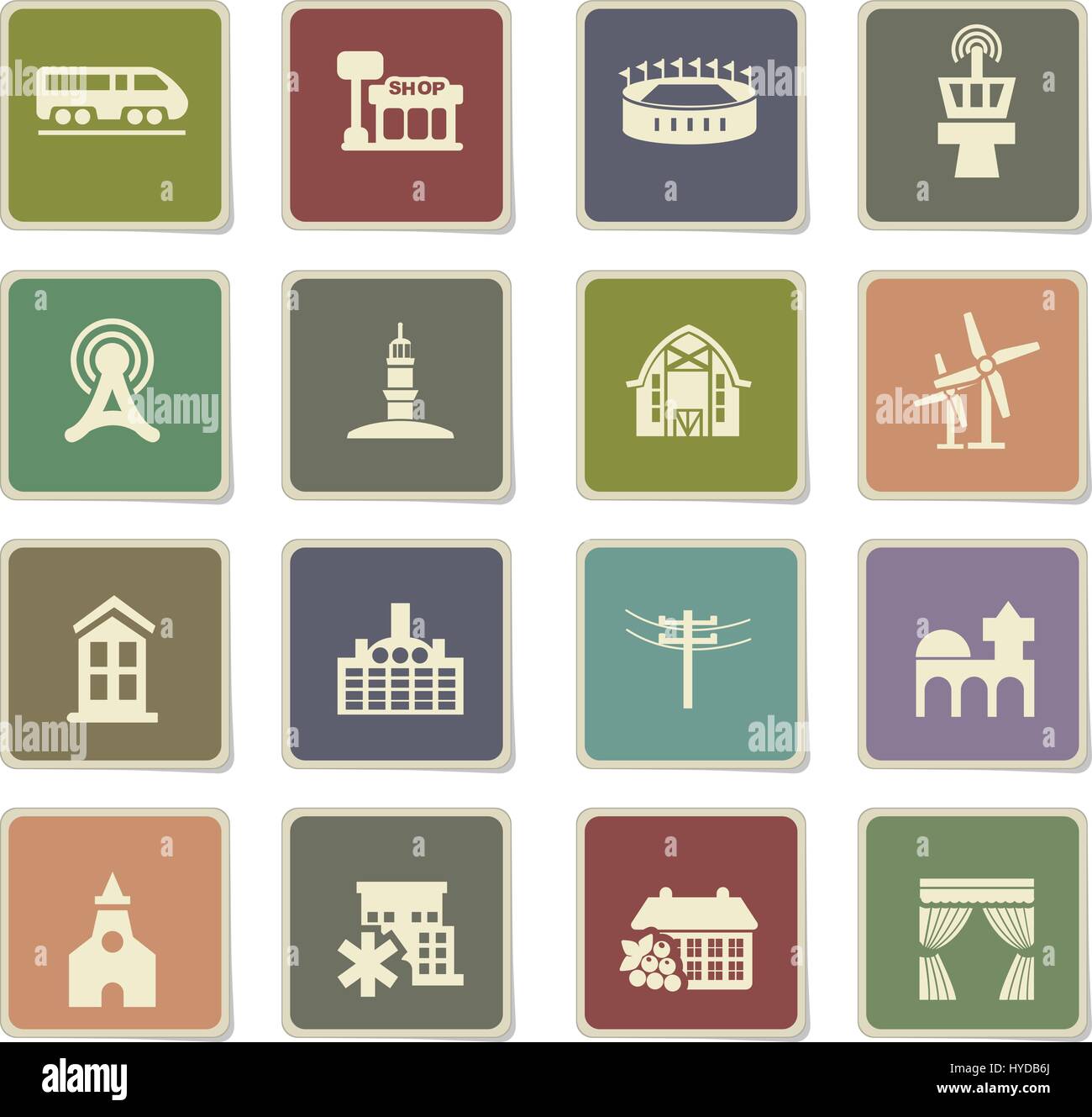 infrastructure vector icons for user interface design Stock Vector ...