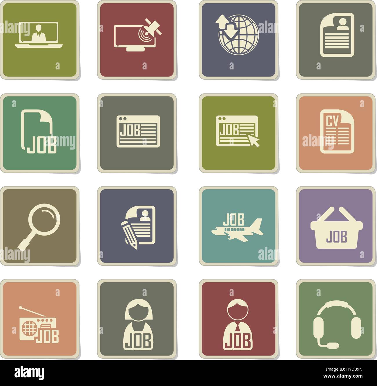 job search vector icons for user interface design Stock Vector Image ...