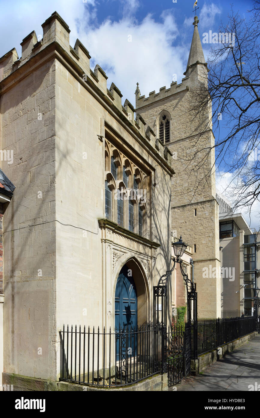 South Porch & Tower of St James Priory Broadmead, Bristol Stock Photo ...
