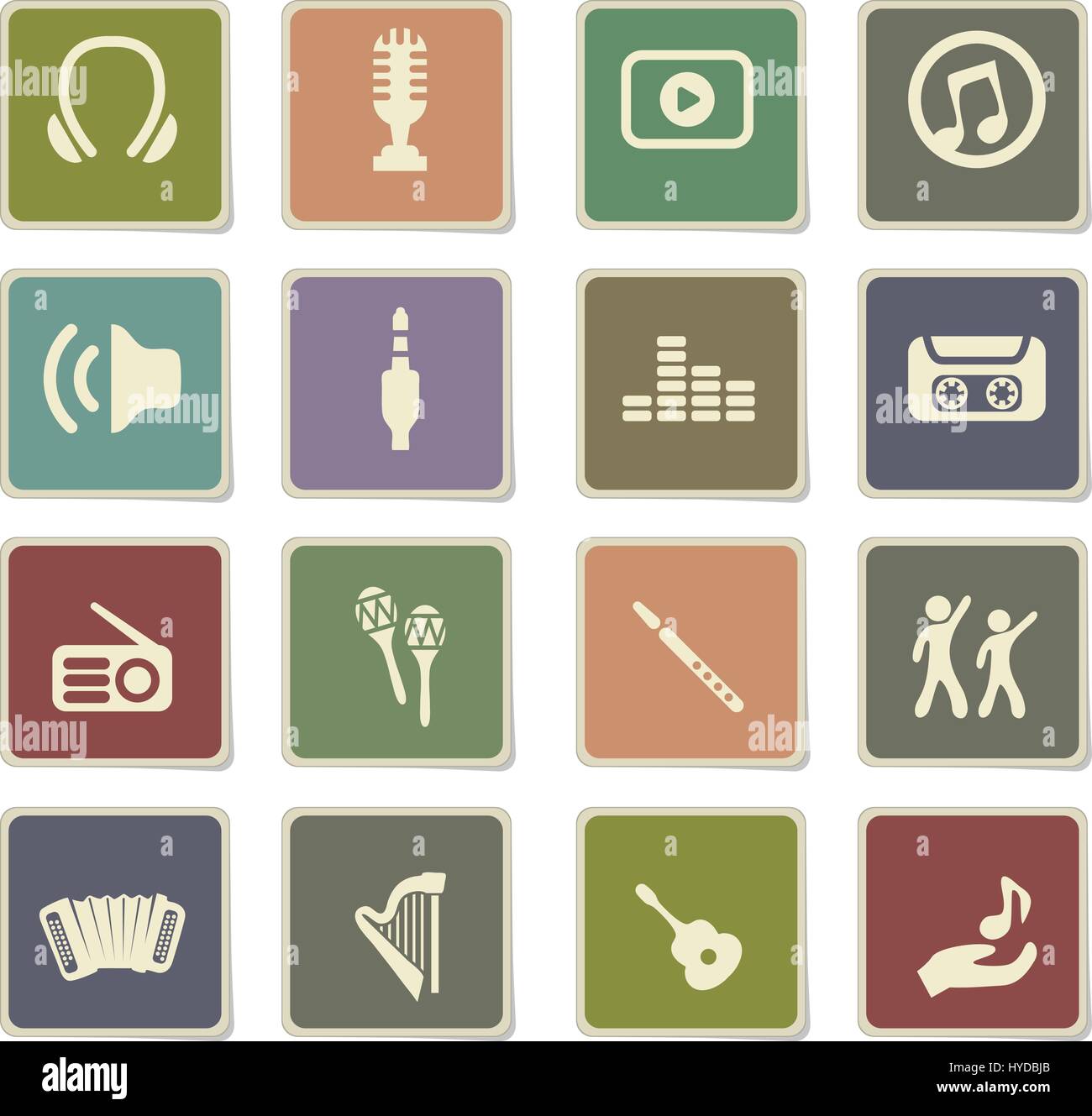 music vector icons for user interface design Stock Vector Image & Art ...