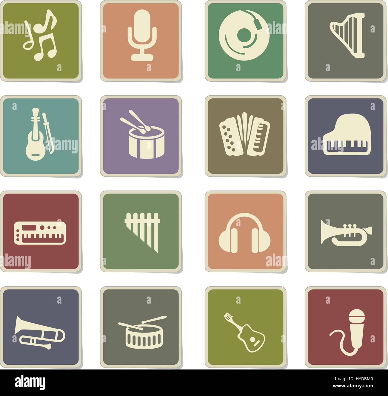 music vector icons for user interface design Stock Vector Image & Art ...