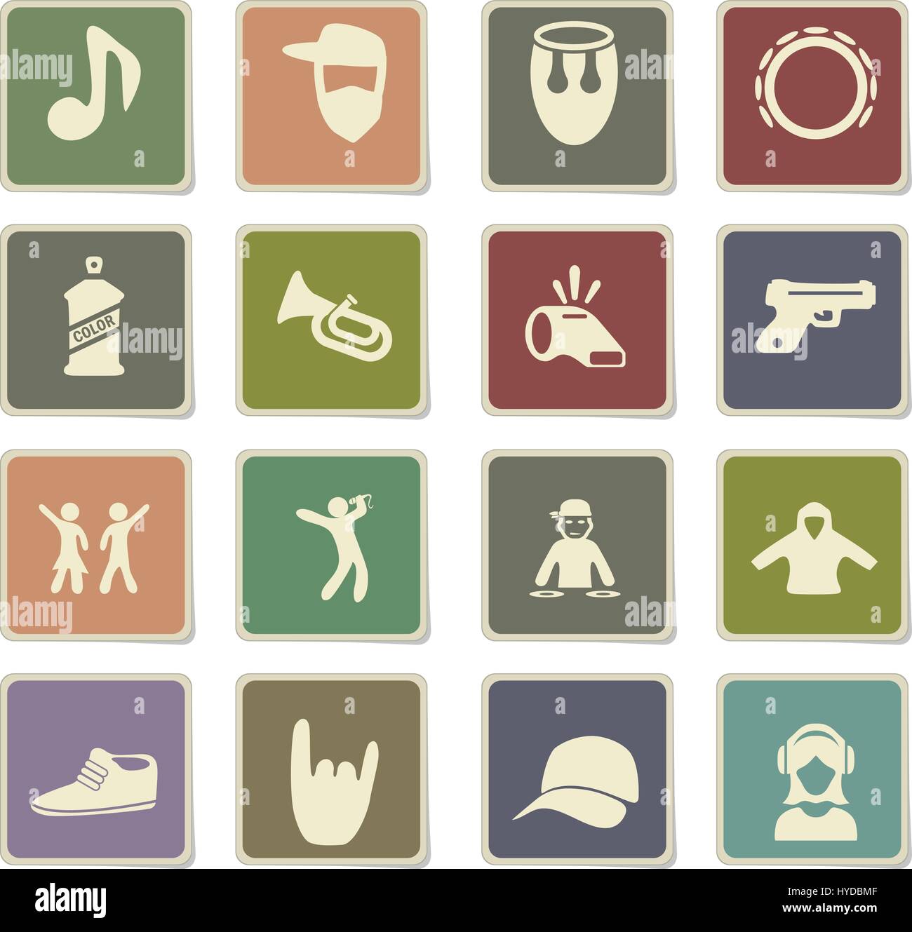 music vector icons for user interface design Stock Vector Image & Art ...