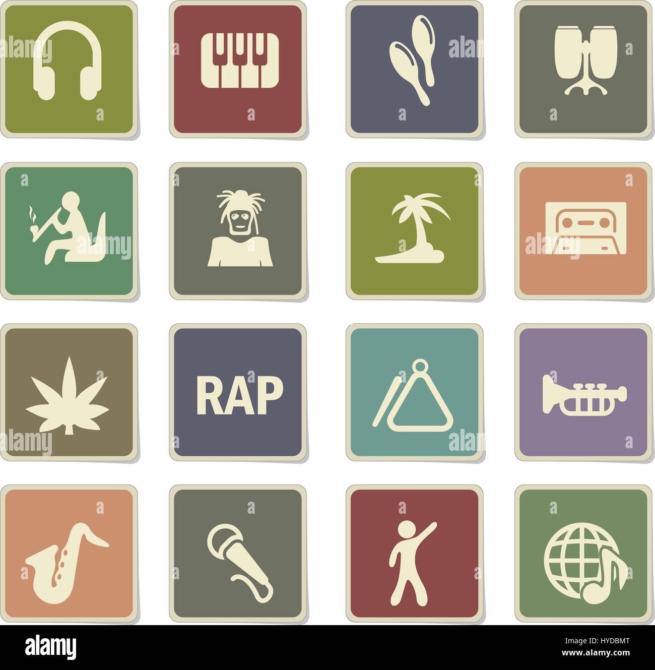 music vector icons for user interface design Stock Vector Image & Art ...
