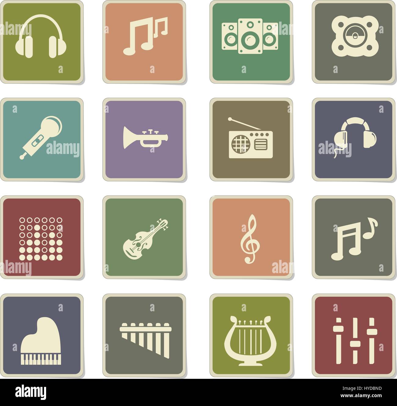 music vector icons for user interface design Stock Vector Image & Art ...