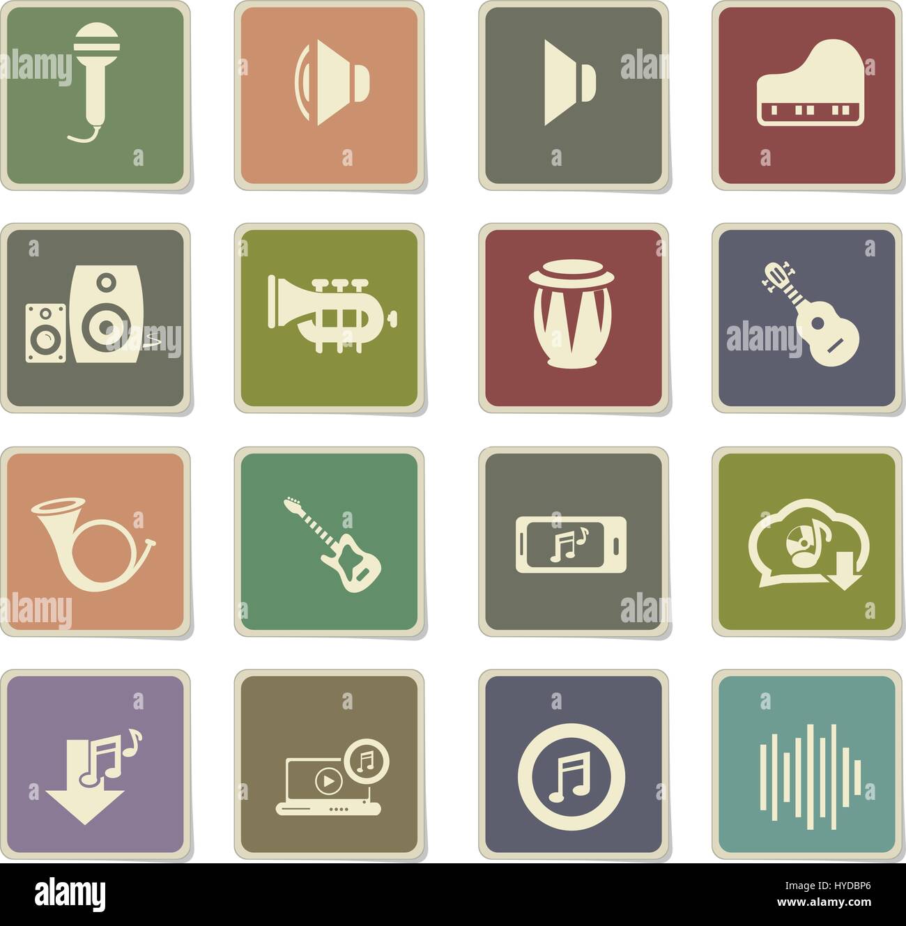 music vector icons for user interface design Stock Vector Image & Art ...