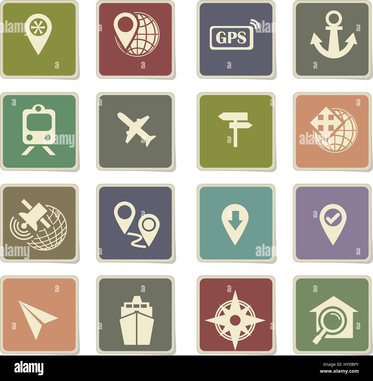 navigation vector icons for user interface design Stock Vector Image ...