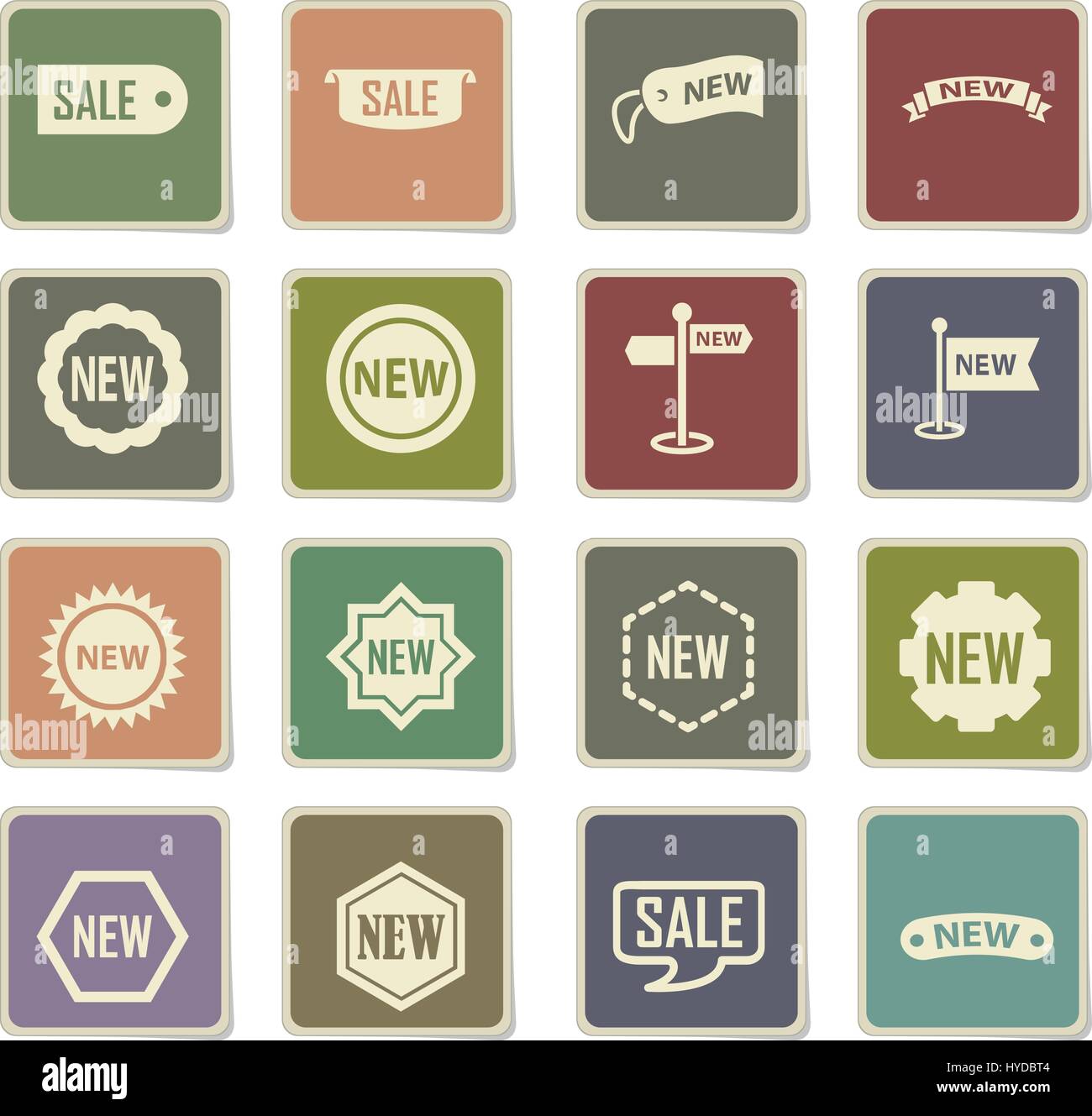 sticker and label vector icons for user interface design Stock Vector ...