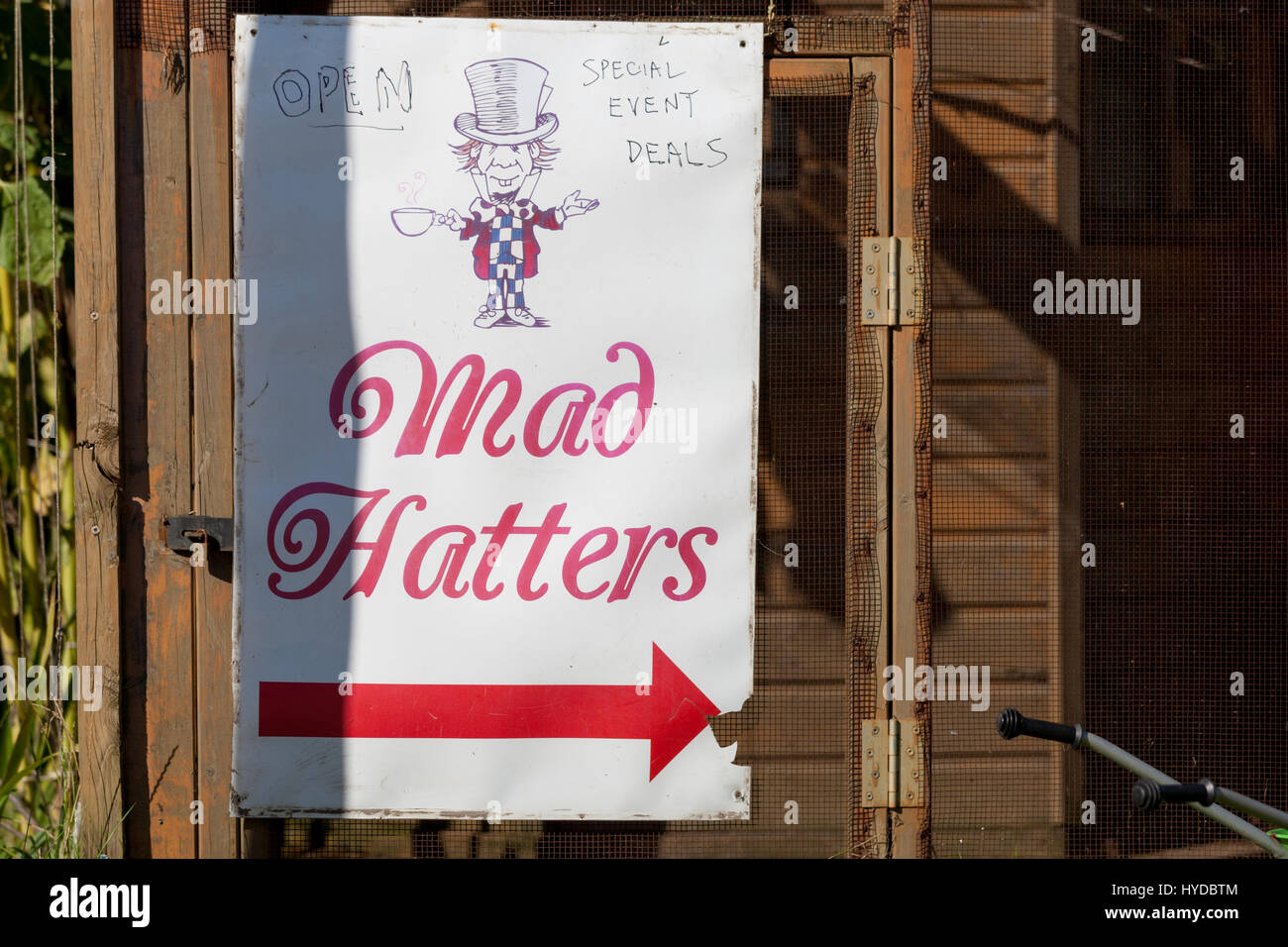 Mad hatters sign hi-res stock photography and images - Alamy
