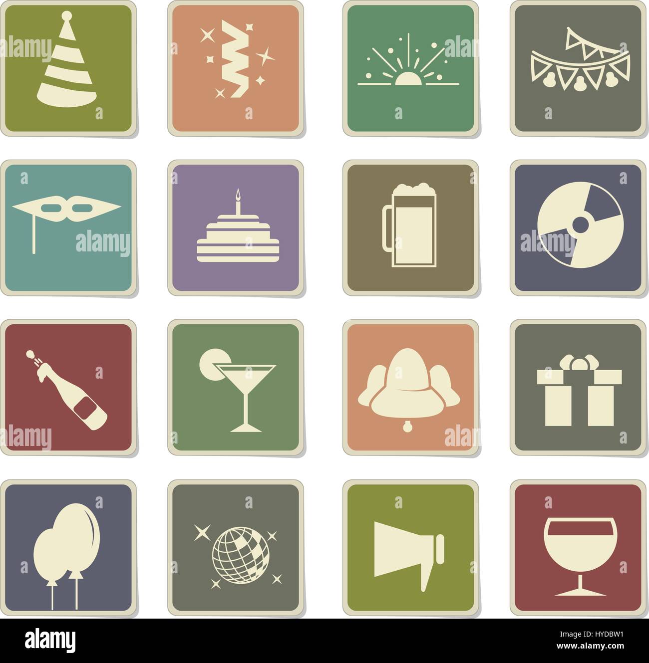 party vector icons for user interface design Stock Vector Image & Art ...