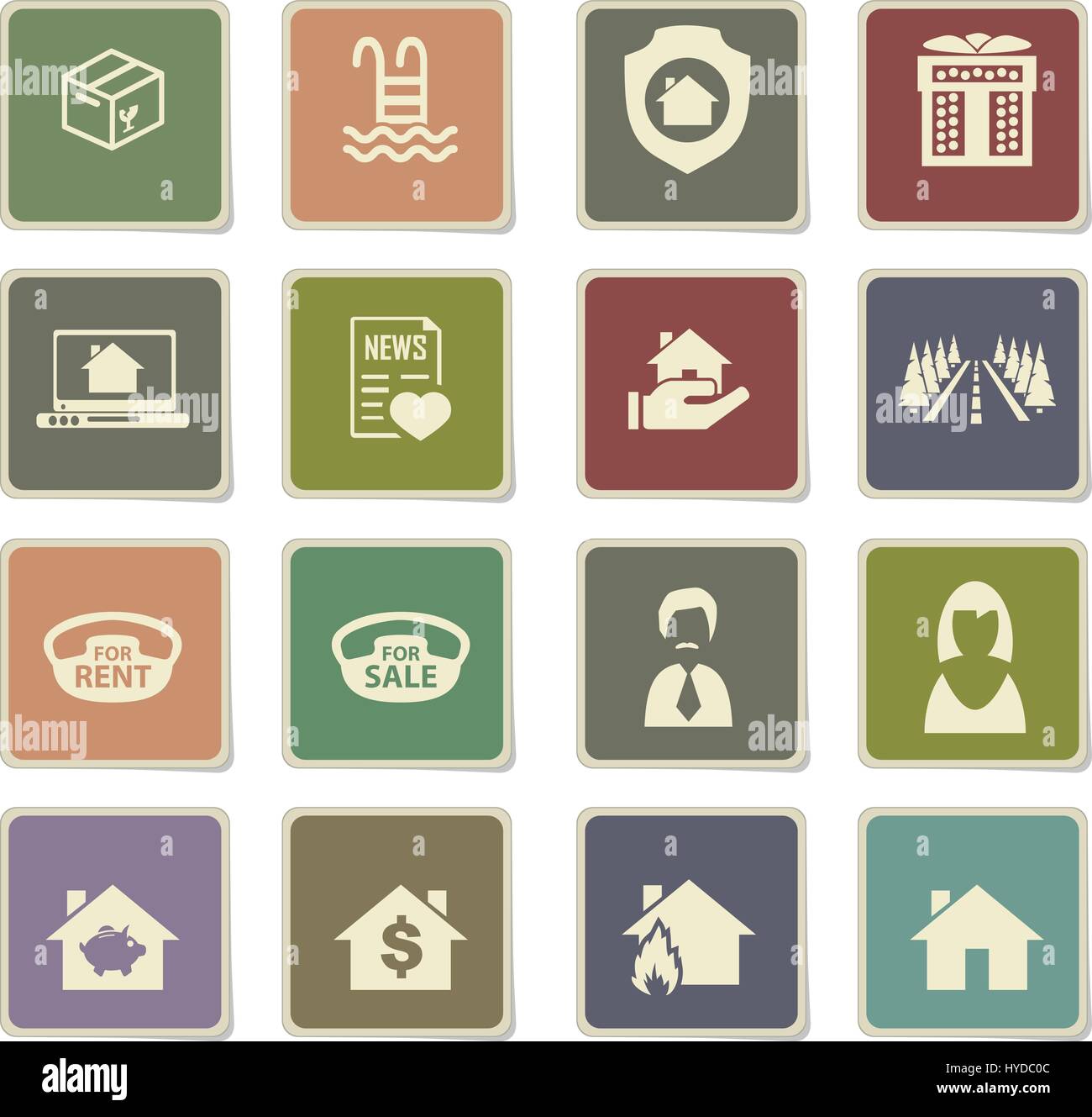 real estate vector icons for user interface design Stock Vector Image ...
