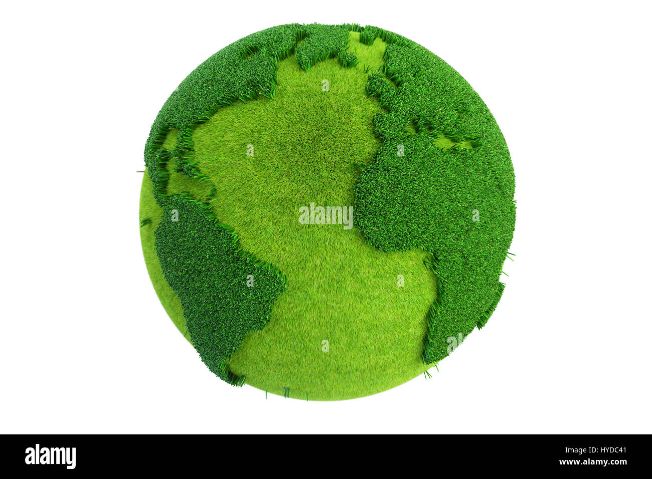 Grass Earth Globe, 3D rendering isolated on white background Stock ...