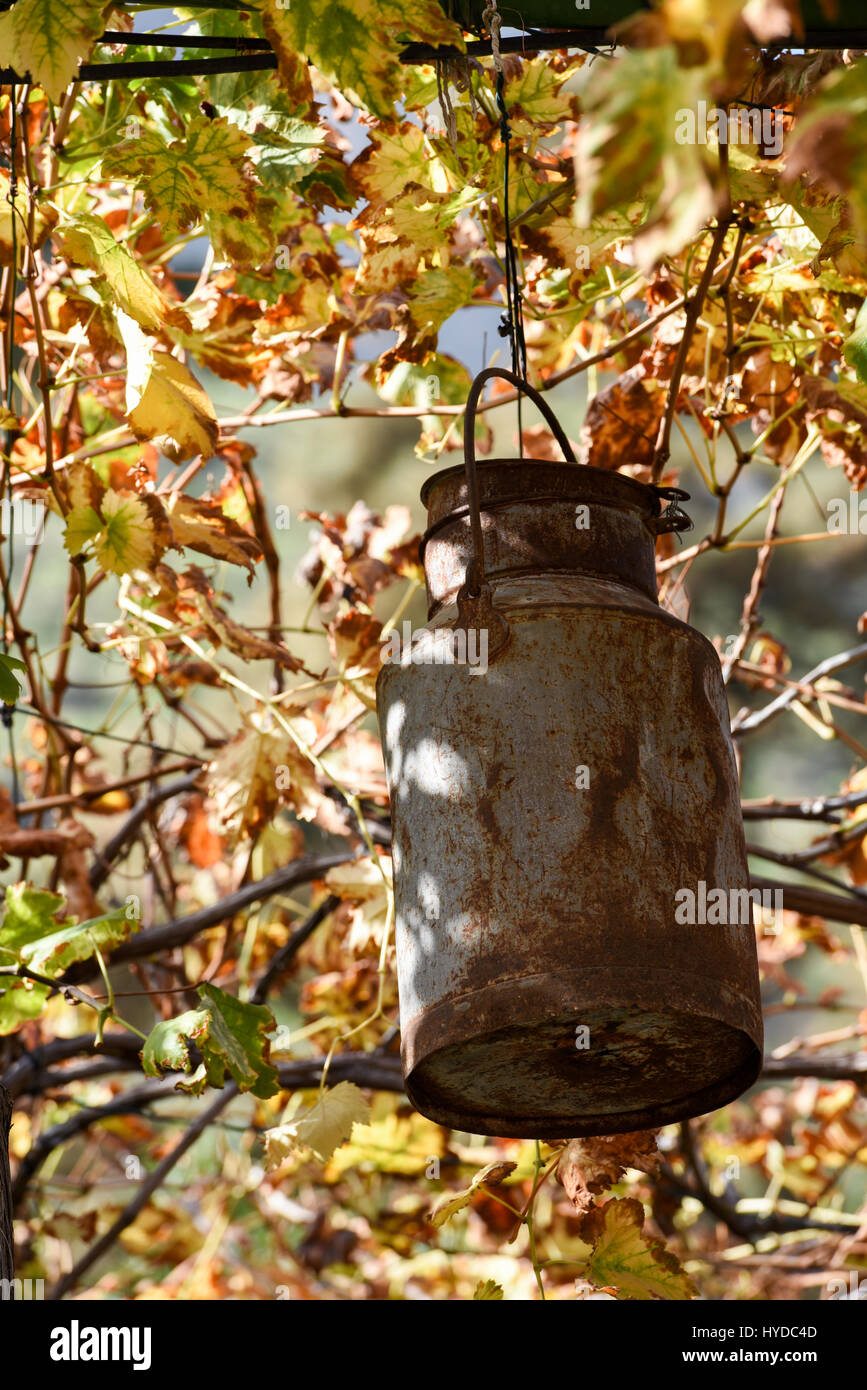 Hanging old antique object as outside decor element Stock Photo - Alamy