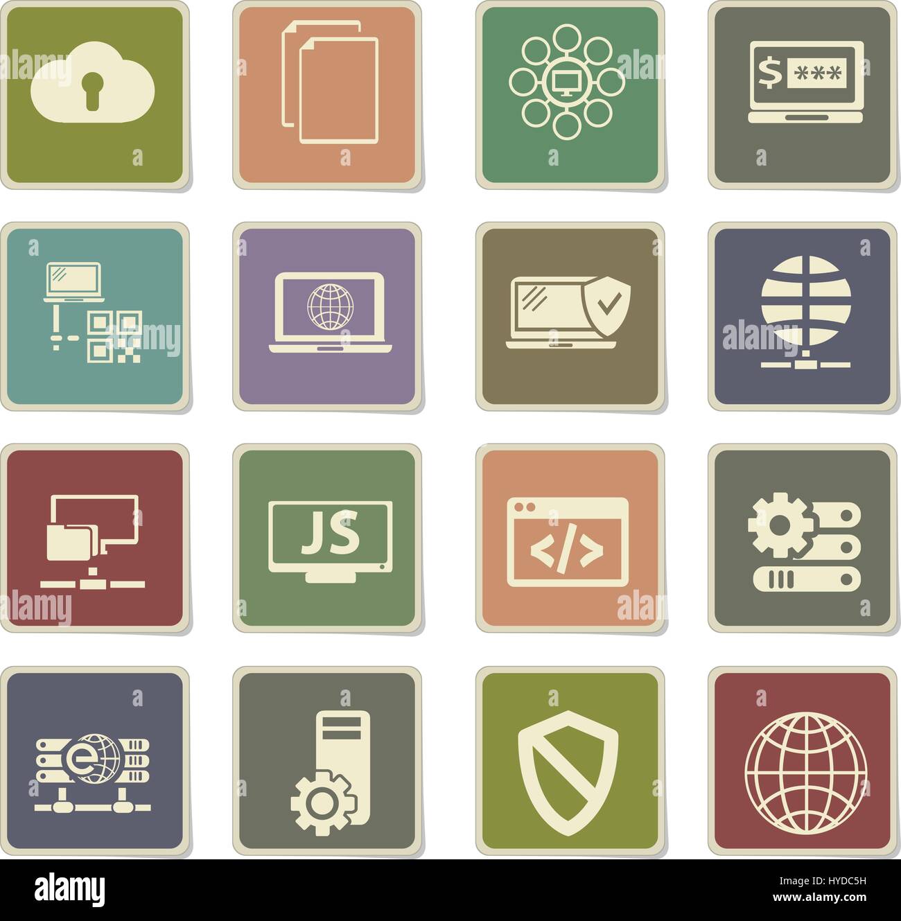 server vector icons for user interface design Stock Vector Image & Art ...