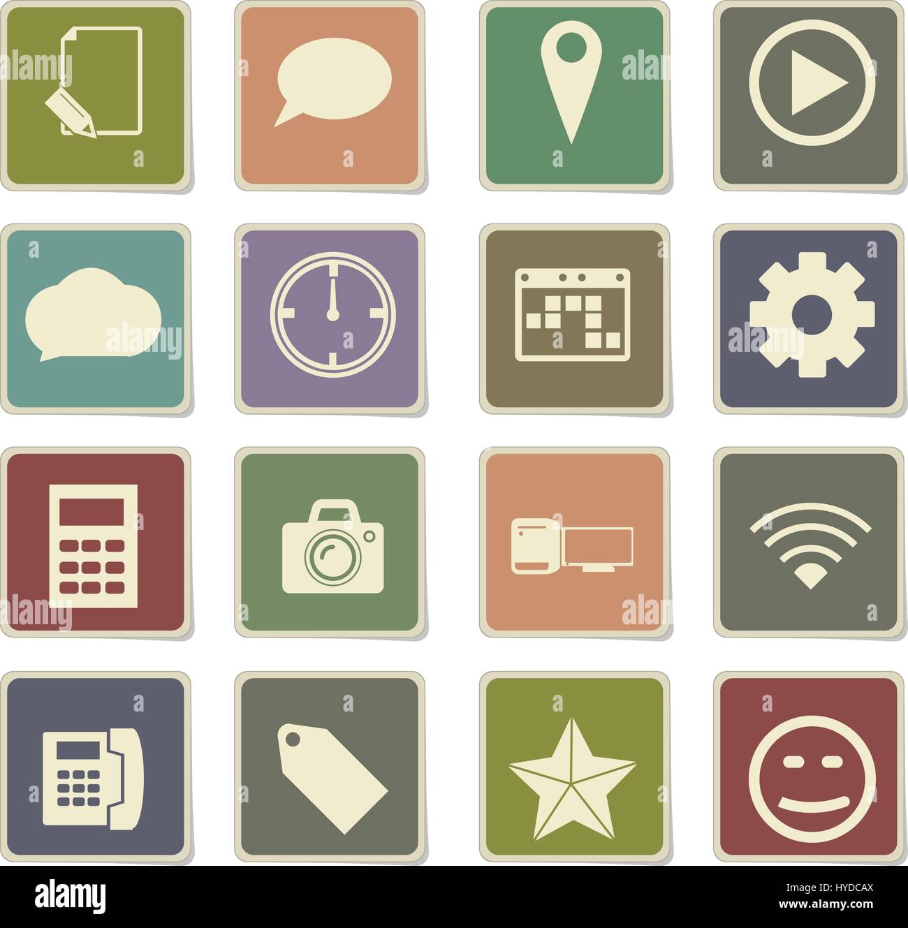 social media vector icons for user interface design Stock Vector Image ...