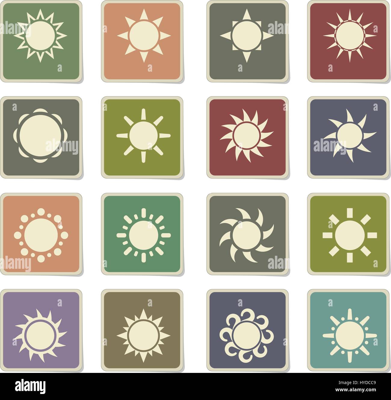 sun vector icons for user interface design Stock Vector Image & Art - Alamy