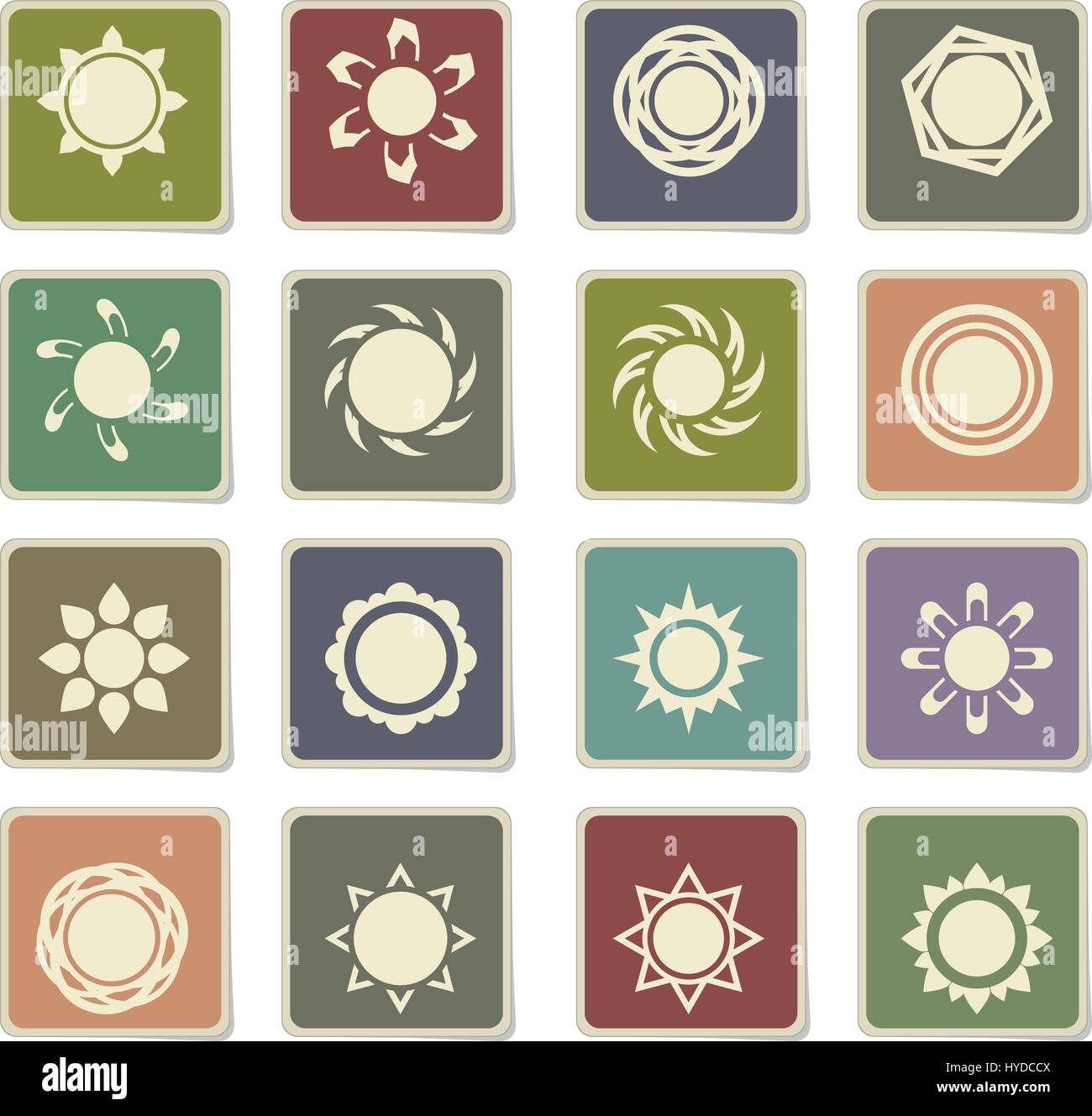 sun vector icons for user interface design Stock Vector Image & Art - Alamy