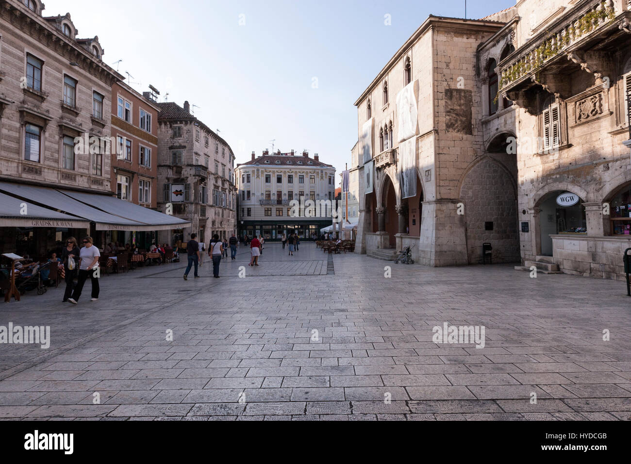 People Square, Narodni Trg, with Town Hall in Split, Croatia Stock ...