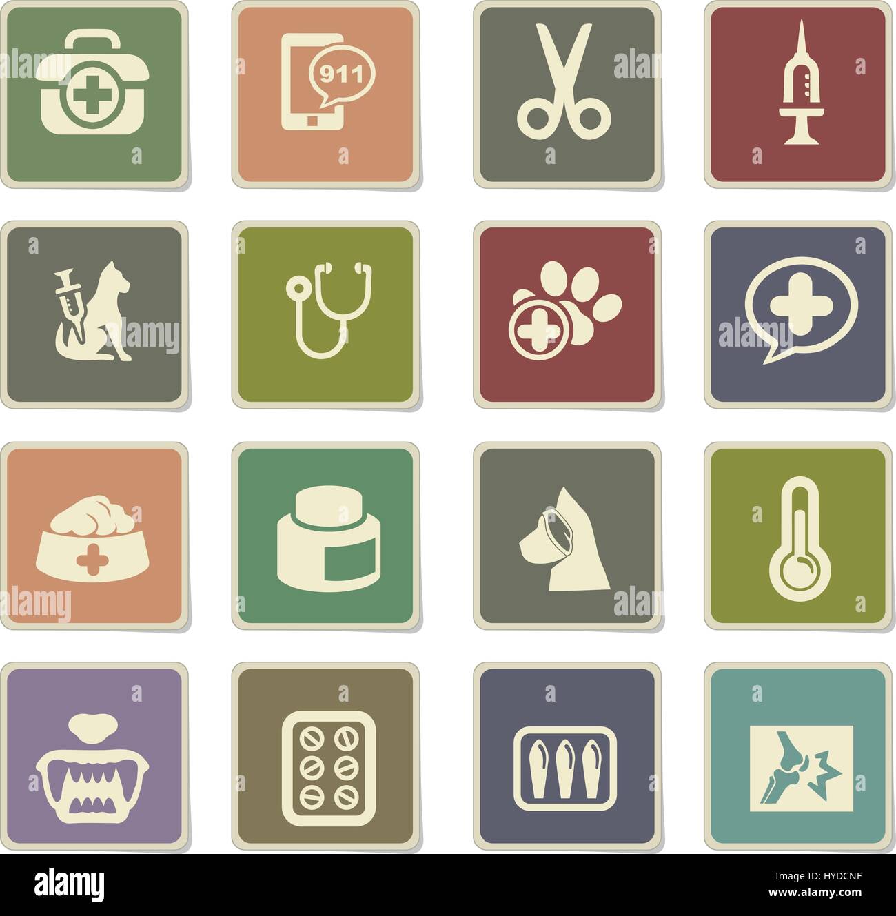 veterinary clinic vector icons for user interface design Stock Vector ...