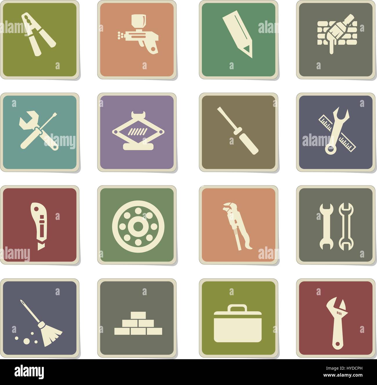 work tools vector icons for user interface design Stock Vector Image ...