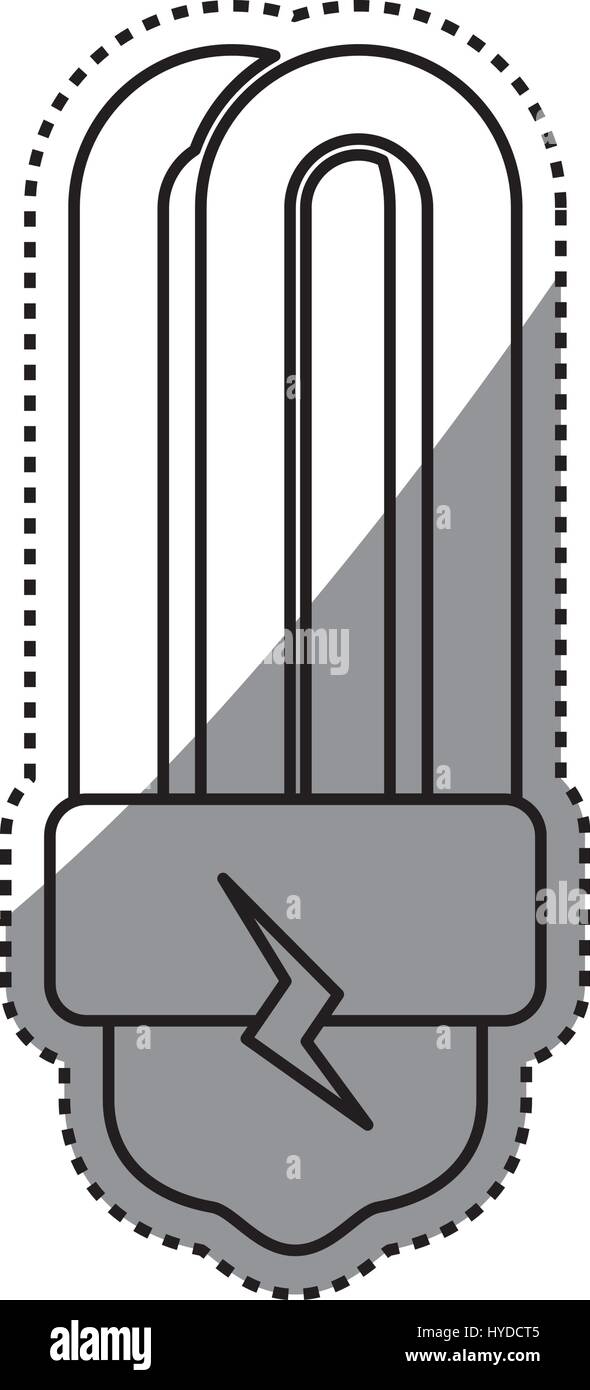 light bulb eco fluorescent vector icon illustration graphic design ...