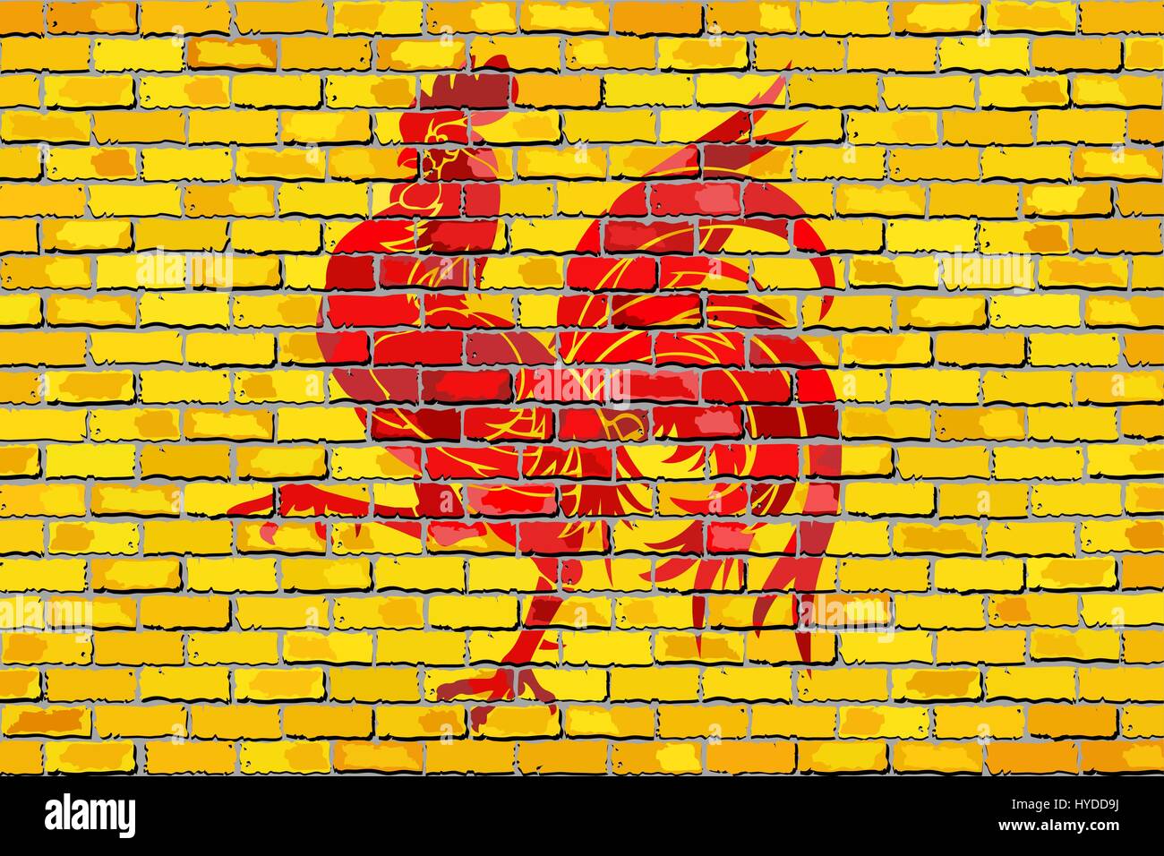 Flag of Wallonia on a brick wall - Illustration, Grunge Walloon Flag ...