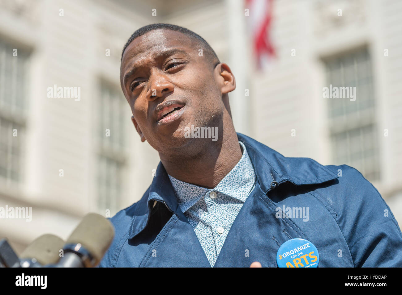 New York, USA. 3rd Apr, 2017. "Lion King" actor Jelani Remy is seen at ...
