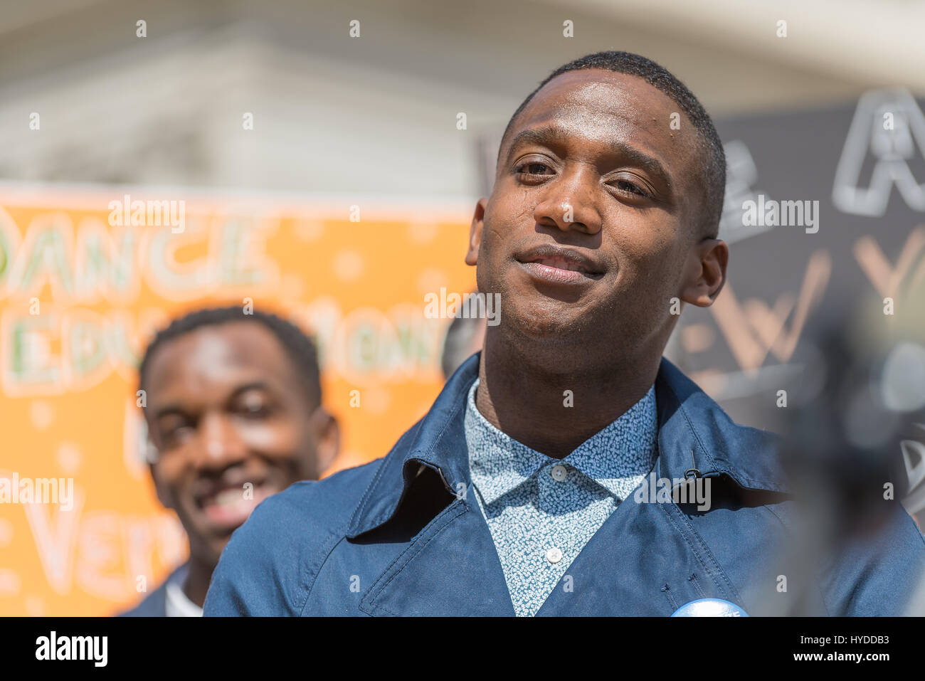 New York, USA. 3rd Apr, 2017. "Lion King" actor Jelani Remy is seen at ...