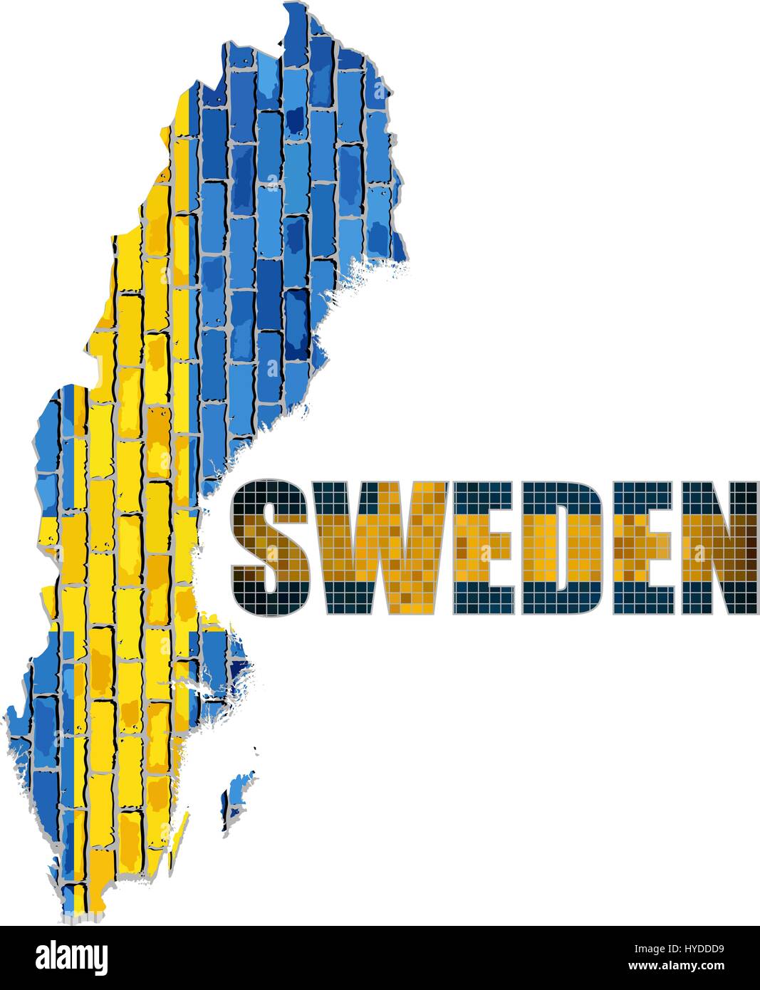 Illustrated map of sweden Stock Vector Images - Alamy