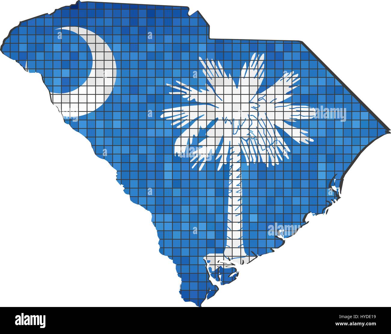 South Carolina map with flag inside - Illustration, South Carolina map ...