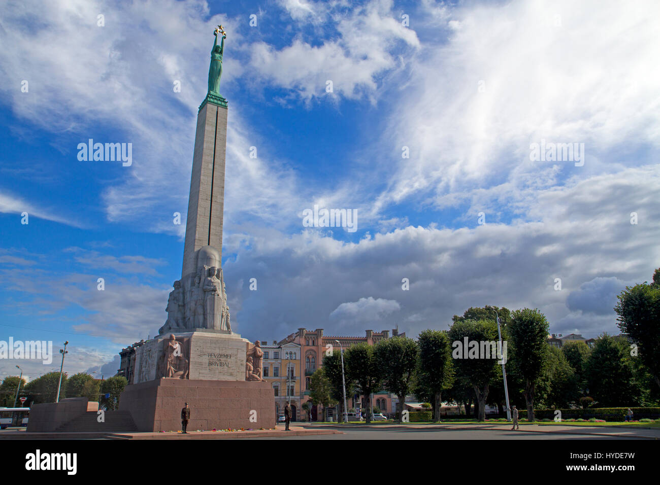 Riga's Freedom Monument, known as Milda Stock Photo - Alamy